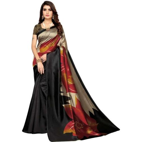Buy Marabout Black Colour Mysore Silk Kalamkari Saree Online at Best ...