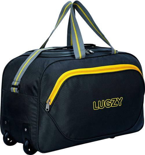 Buy Lugzy Black Polyester Duffel Bag With Wheels (Strolley) 70 Liter ...