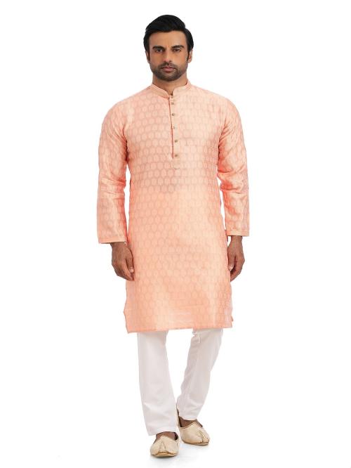 Buy OUTLUK Symbolic Splendor Jacquard Kurta Fabric with Raymond Cotton Pyjama Embodied in ...