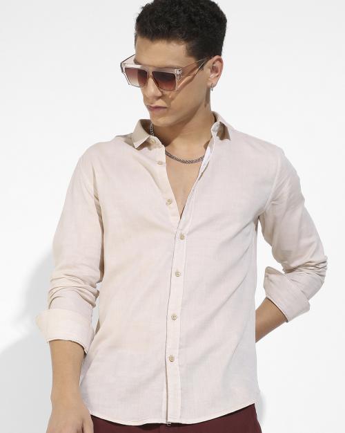 Buy Campus Sutra Men's Beige Basic Oxford Shirt Online at Best Prices in India - JioMart.