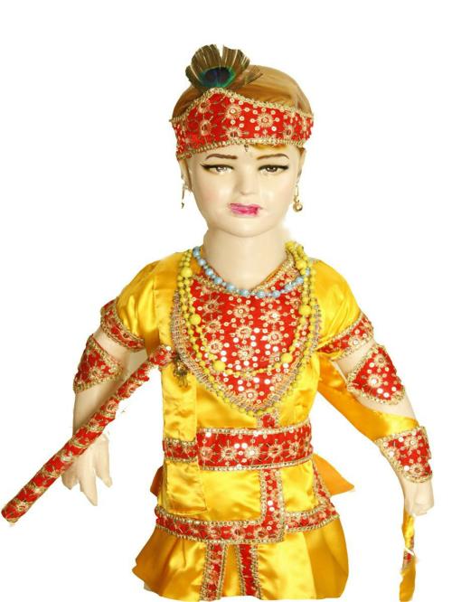 Buy Fancydresswale Kids Red, Yellow Krishna Costume (3 Months-6 Months ...