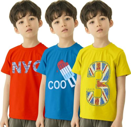 Buy Luke and Lilly pack of 3 Boys Half Sleeve Tshirt Online at Best ...