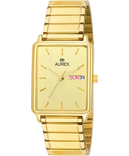 Buy Aurex Analog Gold Dial Gold Strap Watch For Men - (Ax-Gsq054-Glg ...