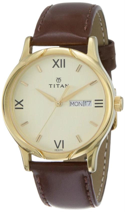 Buy Titan Analog Dial Champagne Band Brown Karishma Watch-Nl1580Yl05 ...