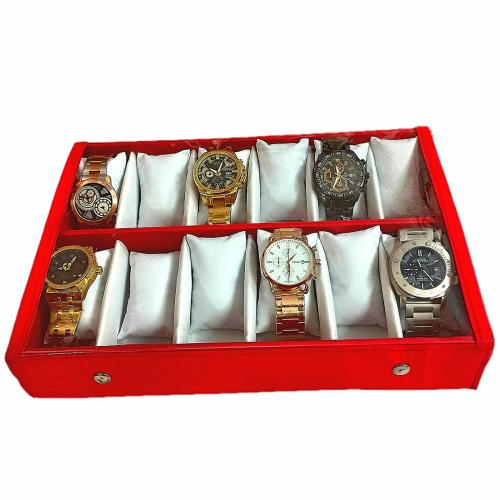 Buy Nooks Red Faux Leather, Wood, Cotton Rectangular Sunglass Eyewear ...