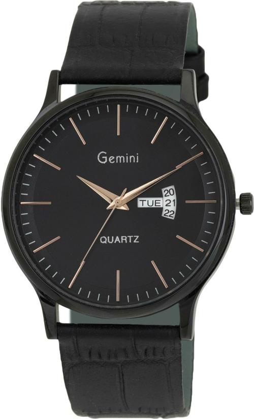 Buy Gemini Analog Black Dial Black Strap Watch For Men Online at Best ...