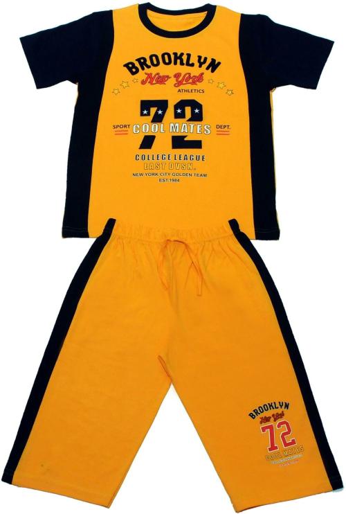 Buy COC COLOURS OF COTTON _ Boys Yellow and Black Cotton Nightwear Set ...