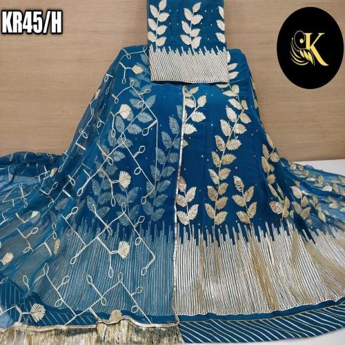 Buy PREET Premium Quality Women's Half Pure Barik Ribine Work Lehenga ...