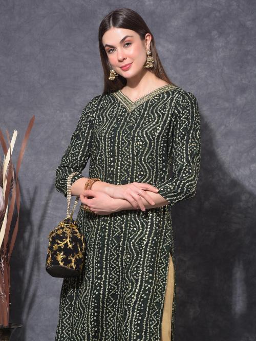 Buy Mamoose Women's GREEN Colour Kurti Online at Best Prices in India ...