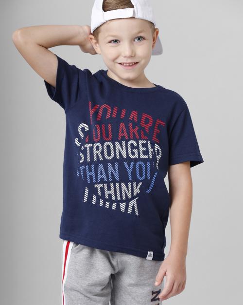 Buy CODEZ Boys Cotton printed Casual tshirts | Pack of 1 | Navy | 13-14 Y Online at Best Prices ...
