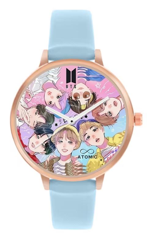 Buy Atomic BTS Rosegold (Blue) Analog Watch - For Girls Elegant ...