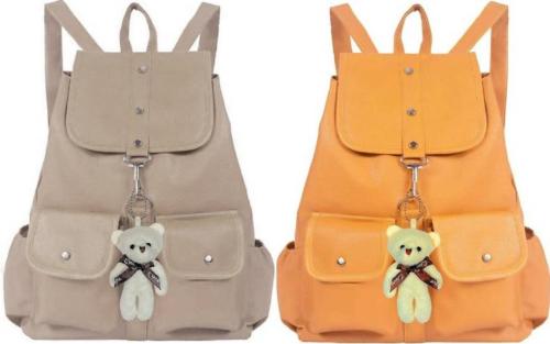 Buy TARSHI Beige and Yellow Genuine Leather Pocket Attach Teddy Travel ...