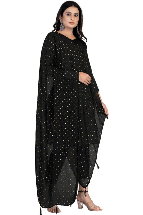 Buy Kemza Women's Printed Soft Chiffon Dupatta (Black) Jaipuri Star ...
