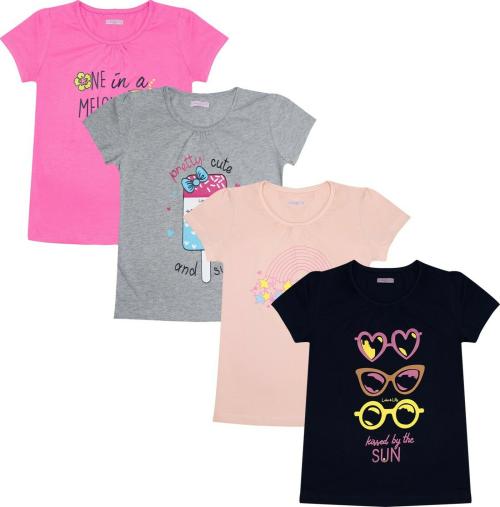 Buy Luke and Lilly pack of 4 Girls Half Sleeve Tshirt Online at Best ...