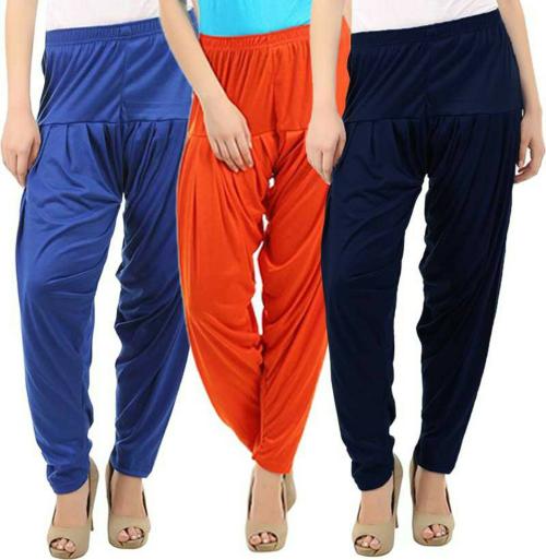 Buy Alif creations Viscose Patiala for Womens (Pack Of 3) | Multicolor | M Online at Best Prices ...