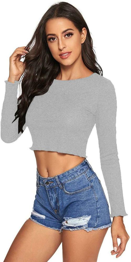Buy THE BLAZZE_Women Cotton Blend Grey Top_XXL Online at Best Prices in ...