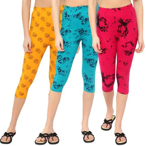 Buy Capri for Women | Printed Capri for Girls | 3/4th Pants for Women | Cotton Lycra Capri Women ...
