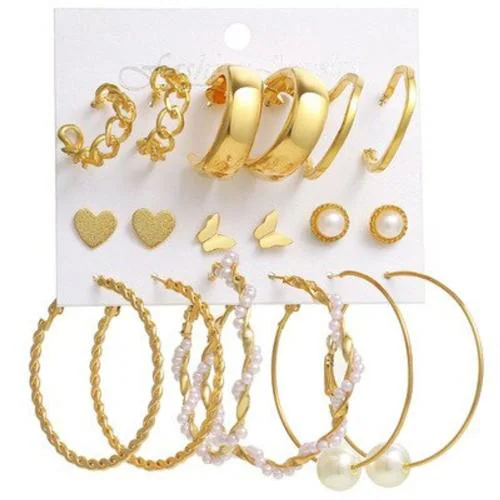 Buy Fashion Frill Exquisite Heart Gold Plated Buttefrly Hoop Earrings ...