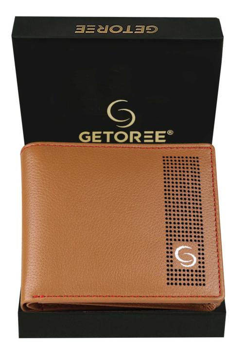 Buy GETOREE Florence Beige Genuine Leather RFID Wallets for Men I 6 ...