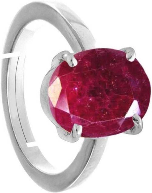 Buy Chopra Gems & Jewellery Silver Plated Brass Ruby Manik Ring (Men, Women, Girls and Boys ...