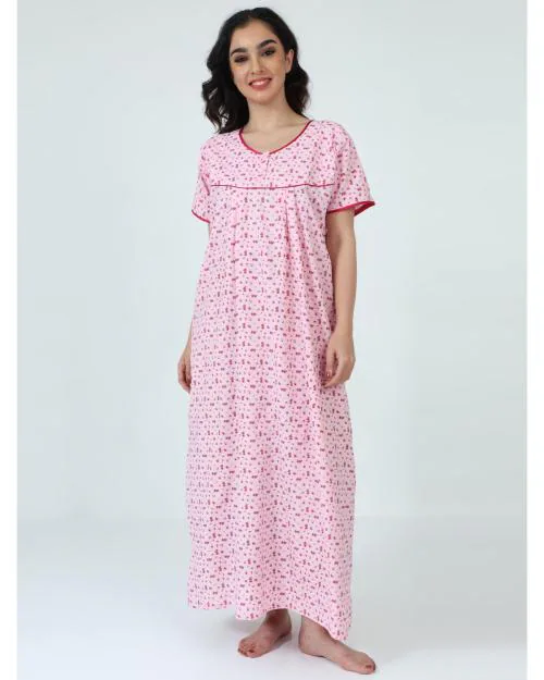 Buy RnP Womens Cotton Lily Nighty (Pink) Online at Best Prices in India - JioMart.