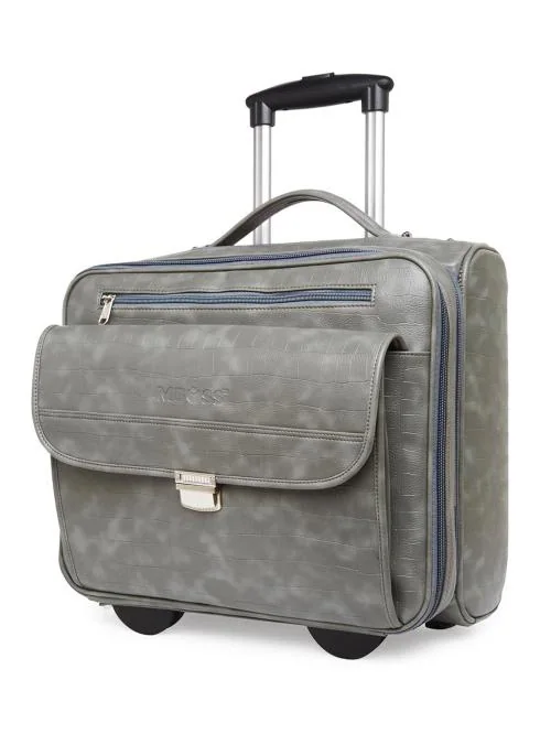 Buy Mboss Grey Faux Leather Laptop Trolley Bag Online at Best Prices in ...