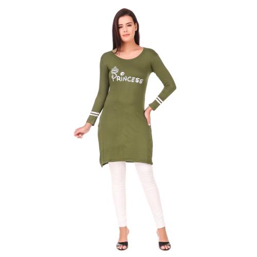 Buy Chiku Cherry solid cotton lycra kuta for women/girls colour Mahendi ...