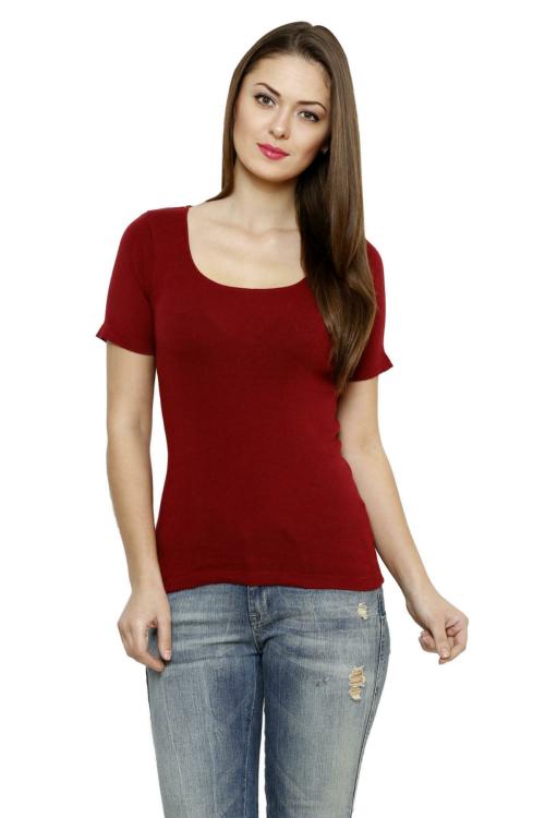 RENKA SUMMER MAROON COLOR COTTON TOP FOR WOMEN - JioMart