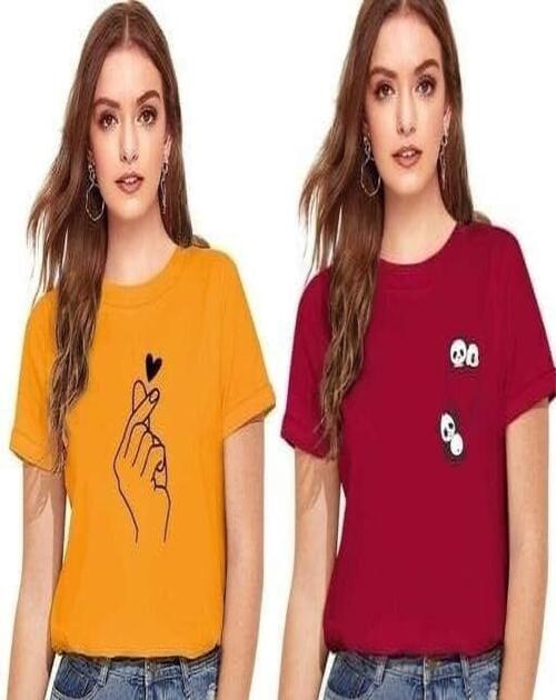 Buy TUSI Solid WomenRound Neck T Shirt Online at Best Prices in India ...
