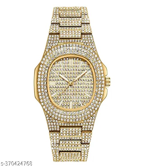 Buy FANCY KF Htm Men's Fashion Crystal Luxury Big Face Square Full ...