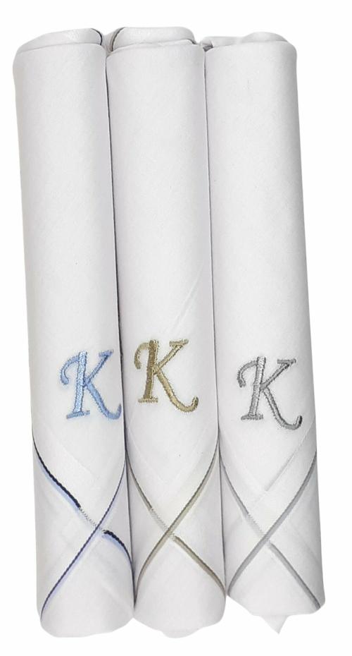 Buy Concerto Men's Fine Cotton (White) Embroidered Initial Handkerchief ...