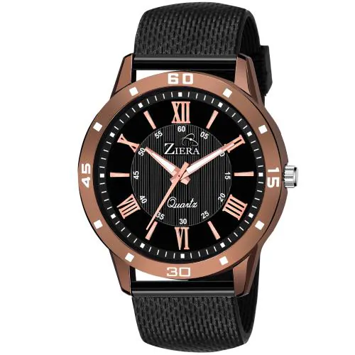 Buy ZR 603 Black Strap Series Black dail and brown case Analog Watch - For Men Online at Best ...