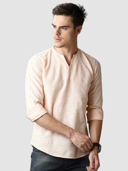Buy Bene Kleed Peach Solid Shirts Online at Best Prices in India - JioMart.