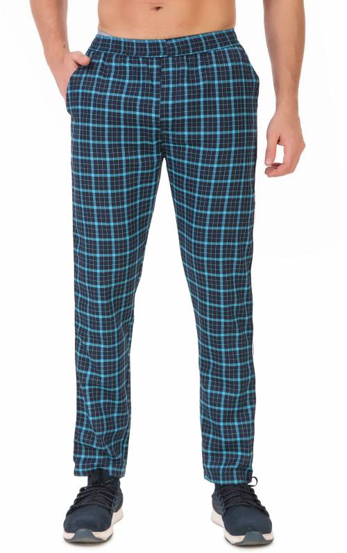 Buy V4M Men Navy Checkered Cotton Blend Track Pant TKPGCY82Z8QBHMZ9 ...
