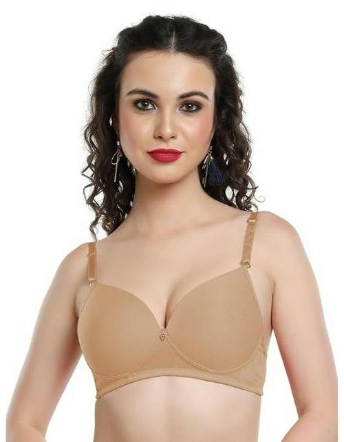 Buy LOVABLE Women Solid Polycotton Lightly Padded Non Wired 3/4th Coverage Bra Online at Best ...