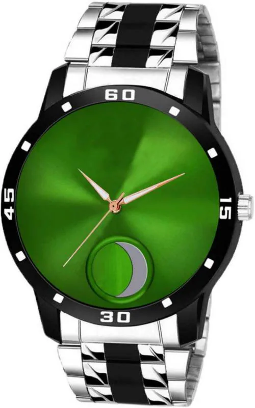 Bolun Analog Green Dial Silver Strap Watch For Men - JioMart