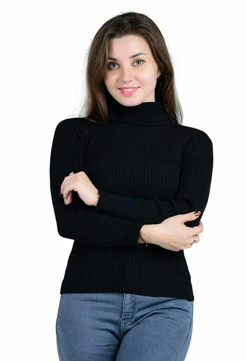 Buy AMNOUR Women's Woollen High Neck Innerwear Sweater Pullovers Skivvy ...