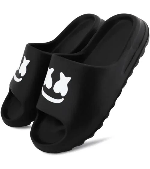Buy LYVI Smiley Black Slides for Men Online at Best Prices in India ...