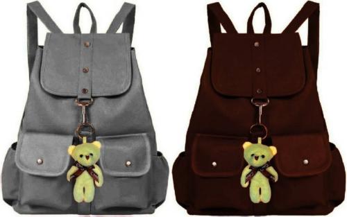 Buy TARSHI Grey and Brown Genuine Leather Backpack 10 L - Small (pack ...