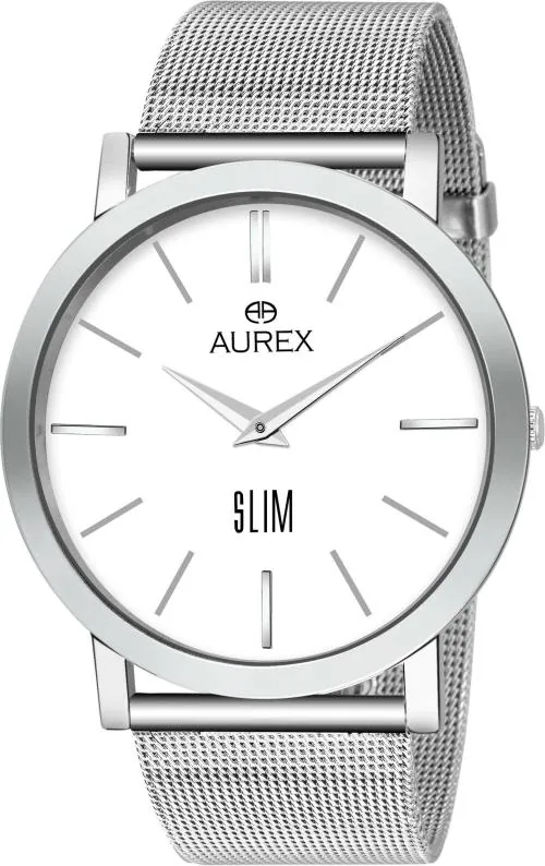 Buy Aurex Analog White Dial Silver Strap Watch For Men - (Ax-Gr143-Wtc ...