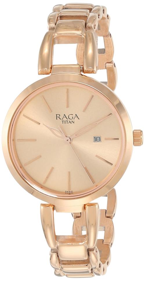 Buy Titan Analog Dial Rose Gold Band Rose Gold Raga Viva Watch-2642Wm01 ...