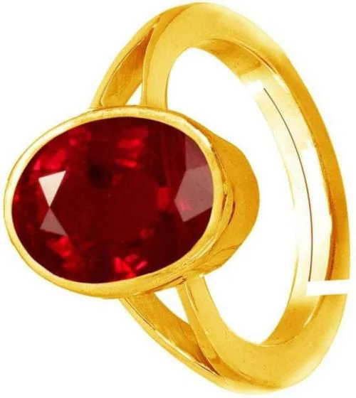 Buy Chopra Gems & Jewellery Gold Plated Brass Manik Stone Ring (Men and Women) - Adjustable ...