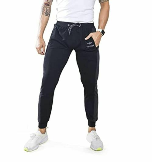 Buy TWINKLUB Premium Joggers Track Pant with Bottom Cuff (Black, Casual ...
