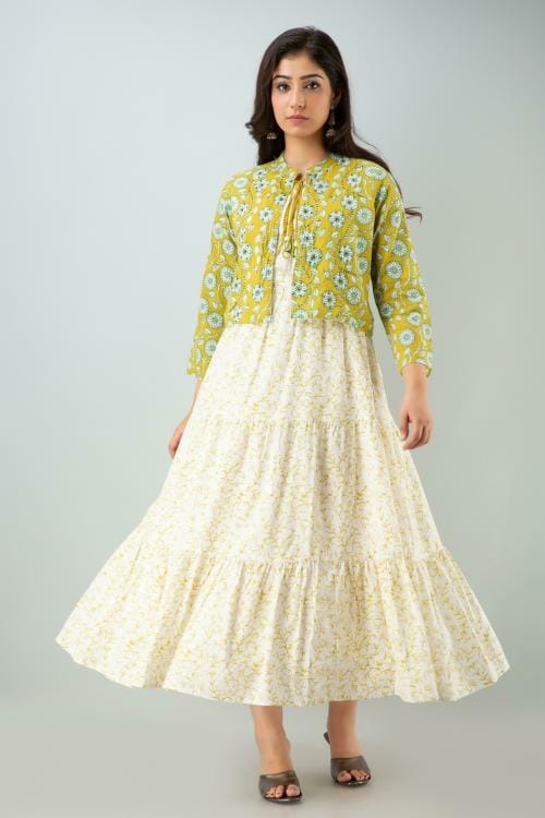 Buy Fashion Dwar Women Green Printed Pure Cotton Dress (M) Online at Best Prices in India - JioMart.