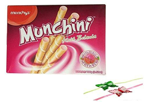 Buy LOOPS N KNOTS Butterfly Rakhi with Munchys Munchini Strawberry ...