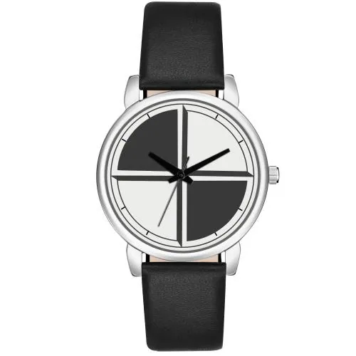 Buy Zabby Allen MT-356 Black Genuine Leather Belt Slim Dial Women ...