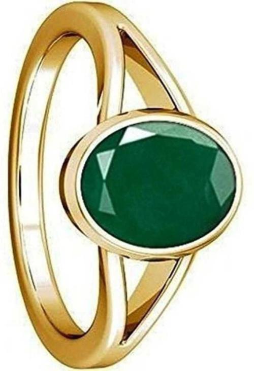 Buy Chopra Gems & Jewellery Gold Plated Brass 6.50 Ratti Emerald Panna Ring (Men, Women, Girls ...