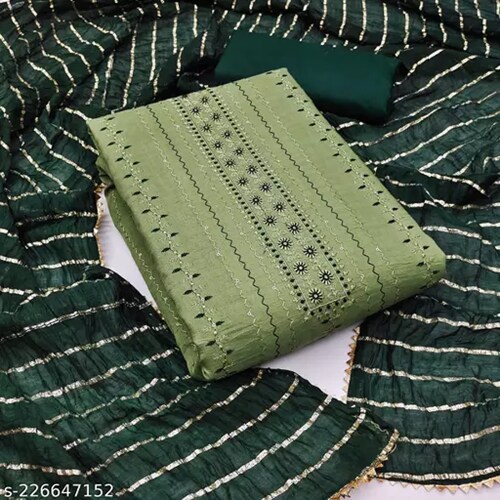 Buy INITHI Women's Black Micro Printed Crepe Suits & Dress Materials-03 ...