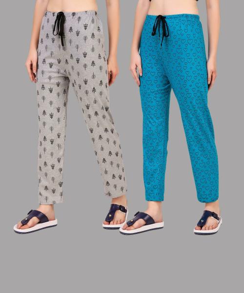 Buy Christy World Women Multicolor Printed Pack of 2 Pyjamas Online at ...