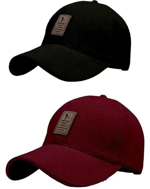 Buy Bayema Men And Women Cotton Solid Baseball Hat (Pack Of 2) Online ...